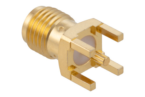 Non-Magnetic SMA Female Solder Attachment Thru Hole PCB, .201 inch x 0.059 inch Hole Spacing