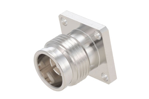 2.2-5 Female Low PIM Connector Solder Attachment 4 Hole Flange Mount