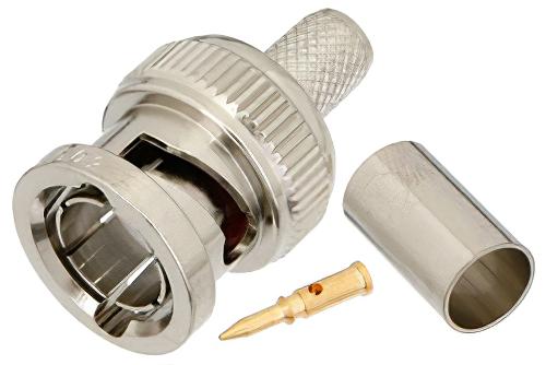 75 Ohm BNC Male Connector Crimp/Crimp Attachment for RG59B/U, RG62, RG71