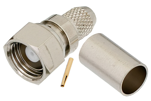 75 Ohm SMC Plug Connector Crimp/Solder Attachment for RG59B/U, RG62, RG71