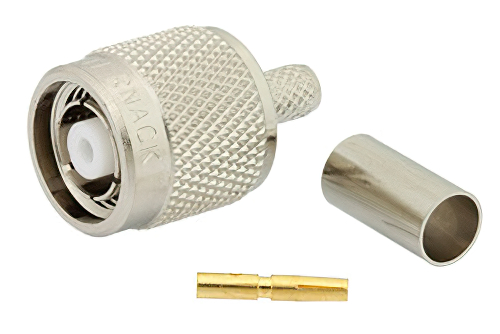 RP-TNC Male Connector Crimp/Solder Attachment for RG55, RG141, RG142, RG223, RG400