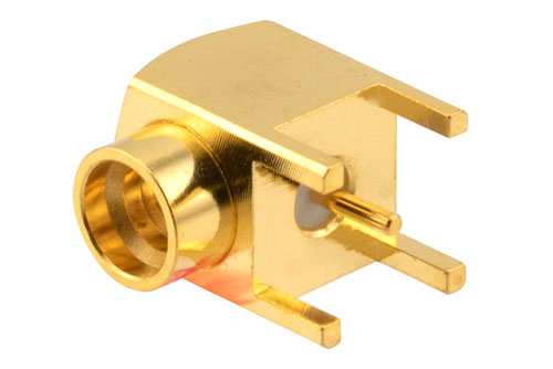 SMP Male Right Angle Commercial Grade Limited Detent Connector Solder Attachment Thru Hole PCB