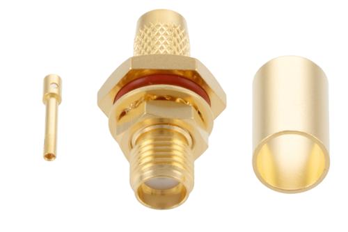 SMA Female Bulkhead Connector Crimp Attachment For LMR-240, TCOM-240 ...