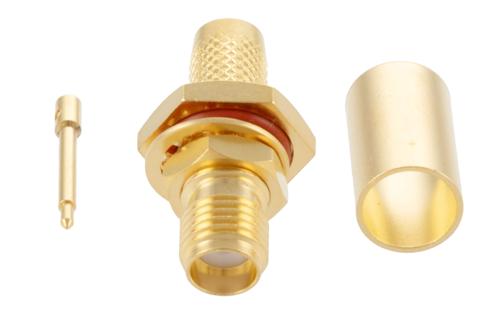 RP SMA Female Bulkhead Connector Crimp Attachment For LMR-240-75, LMR ...