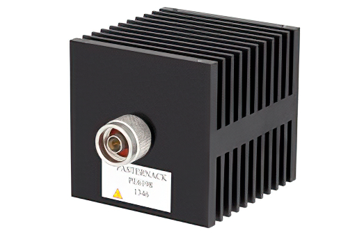 50 Watt RF Load Up To 18 GHz With N Male Input Square Body Black Anodized Aluminum Heatsink 50 Watt RF Load Up To 18 GHz With N Male Input Square Body Black Anodized Aluminum Heatsink