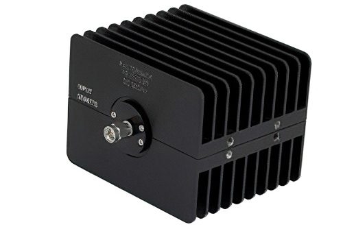 20 dB Fixed Attenuator, SMA Male to SMA Female Directional Black Anodized Aluminum Heatsink Body ...