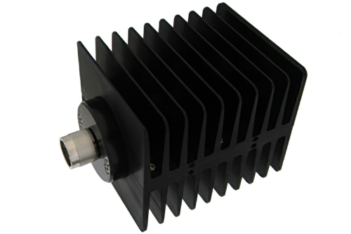 20 dB Fixed Attenuator, N Male to N Female Directional Black Anodized Aluminum Heatsink Body ...