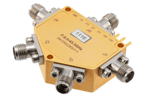 Absorptive SP4T Wideband PIN Diode Switch Operating 500 MHz to 43.5 GHz ...