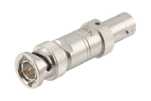 5dB 75ohm fixed attenuator BNC plug to BNC jack 4GHz rated 2 watt