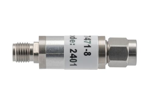 8 dB Fixed Attenuator, 3.5mm Male to 3.5mm Female Aluminum Body Rated ...