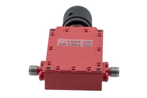0 to 20 dB Variable Attenuator, SMA Female to SMA Female Rated to 5 Watts from 10.7 GHz to 14.5 GHz