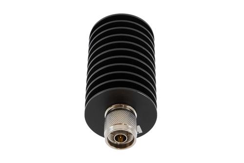 20 dB Fixed Attenuator, N Male to N Female Aluminum Black Anodized Body Rated to 50 Watts Up to ...