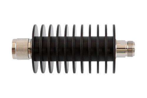 30 dB Fixed Attenuator, N Male to N Female Aluminum Black Anodized Body Rated to 50 Watts Up to ...