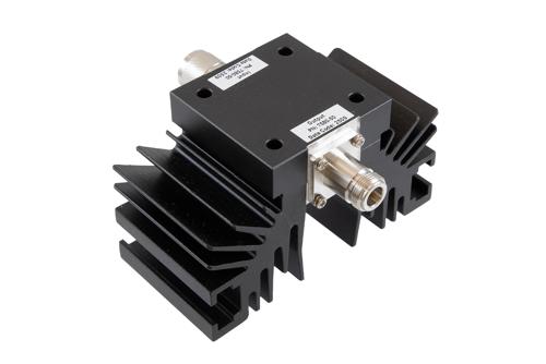 50 dB Fixed Attenuator, N Male to N Female Aluminum Black Anodized Body Rated to 50 Watts Up to ...