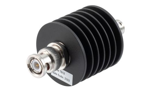 10dB RF fixed attenuator 10W, DC to 4GHz, BNC male to BNC female