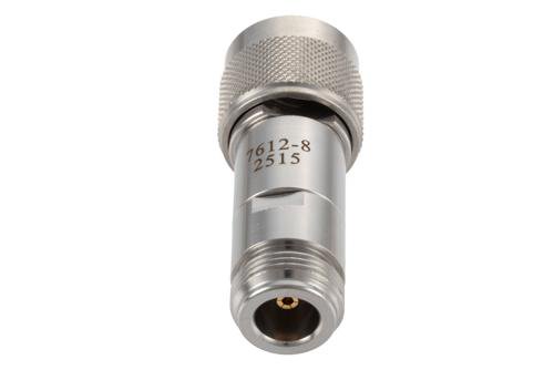 8 dB Fixed Attenuator N-Type Male to N-Type Female Passivated Stainless ...