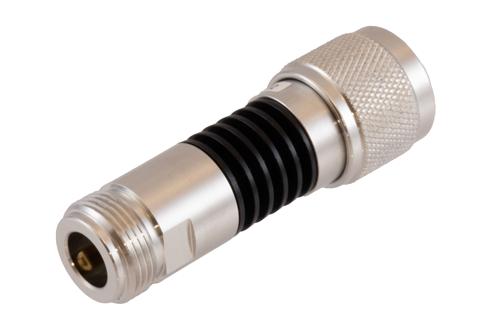 40 dB Fixed Attenuator N-Type Male to N-Type Female Black Anodized ...