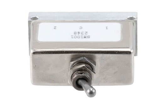 SP2T SMA Manual Toggle Switch DC to 18 GHz, Rated to 40 Watts