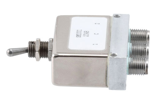 SP2T SMA Manual Toggle Switch DC to 18 GHz, Rated to 40 Watts