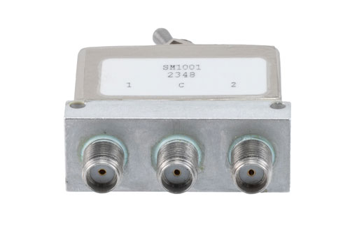 SP2T SMA Manual Toggle Switch DC to 18 GHz, Rated to 40 Watts
