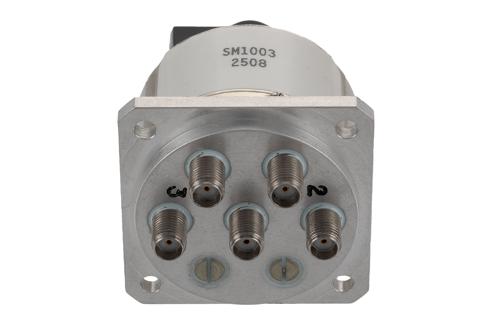 SP4T SMA Female Manual Switch DC to 18 GHz, Rated to 30 Watts