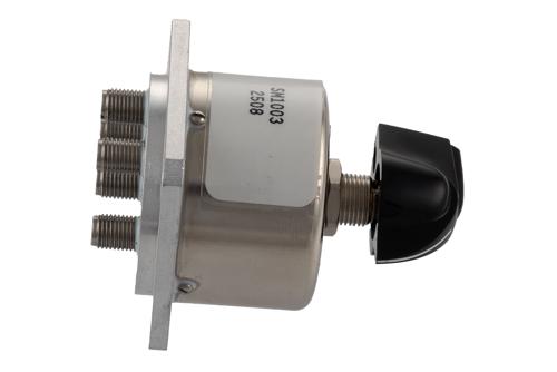 SP4T SMA Female Manual Switch DC to 18 GHz, Rated to 30 Watts