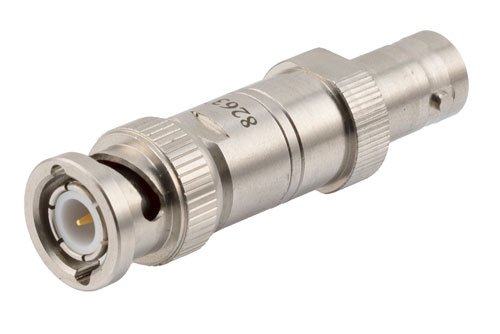 50 ohm BNC plug to BNC jack DC Block inner from 10MHz to 4GHz rated 200 Volt in Stainless Steel