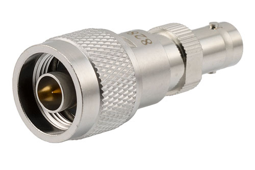 50 ohm N plug to BNC jack DC Block inner from 10MHz to 3GHz rated 100 Volt in Brass