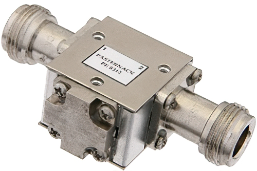 Isolator With 18 dB Isolation From 4 GHz to 8 GHz, 10 Watts And N Female