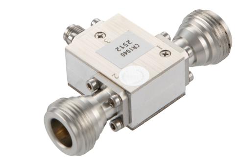 Circulator with 19 dB Isolation from 4 to 8 GHz, 80 Watts with N Female ...