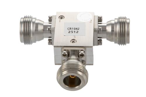 Circulator with 18 dB Isolation from 4 to 8 GHz, 80 Watts and N Female