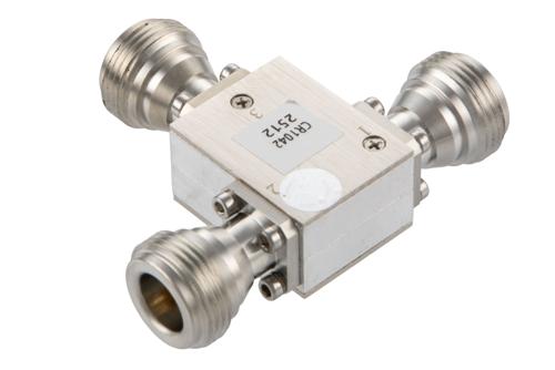 Circulator with 18 dB Isolation from 4 to 8 GHz, 80 Watts and N Female