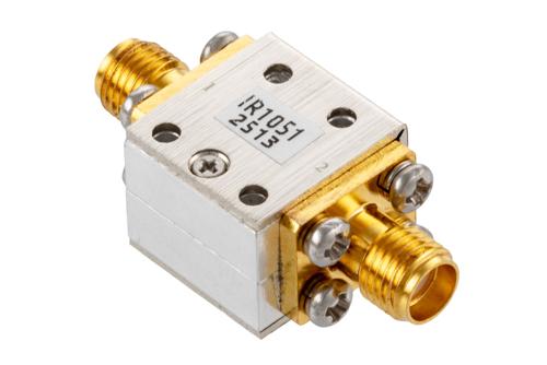 Isolator with 21 dB Isolation from 12 to 15 GHz, 10 Watts and SMA Female