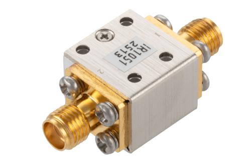 Isolator with 21 dB Isolation from 12 to 15 GHz, 10 Watts and SMA Female