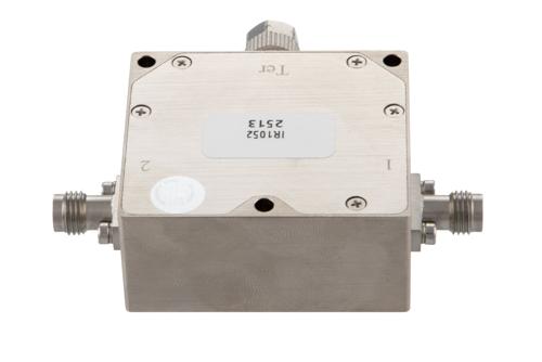 Isolator with 12 dB Isolation from 45 to 50 GHz, 20 Watts and 2.4mm Female