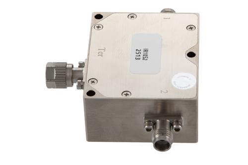 Isolator with 12 dB Isolation from 45 to 50 GHz, 20 Watts and 2.4mm Female