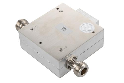 Isolator with 16 dB Isolation from 1 to 2 GHz, 50 Watts and N Female