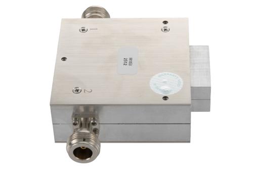 Isolator with 16 dB Isolation from 1 to 2 GHz, 50 Watts and N Female
