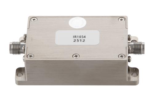Isolator with 20 dB Isolation from 6 to 18 GHz, 10 Watts and SMA Female