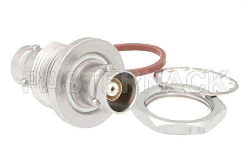 Bulkhead Mount Isolated Ground BNC Triax Female to BNC Triax Female Adapter