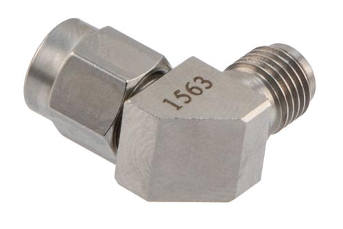 SMA Male to 2.92mm Female Miter Right Angle Adapter, DC to 27 GHz