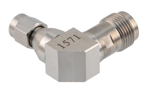 SMA Male to TNC Female Miter Right Angle Adapter, DC to 18 GHz