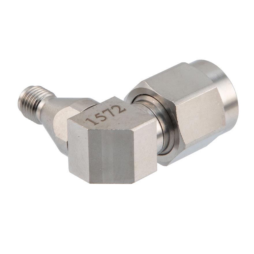 SMA Female to TNC Male Miter Right Angle Adapter, DC to 18 GHz