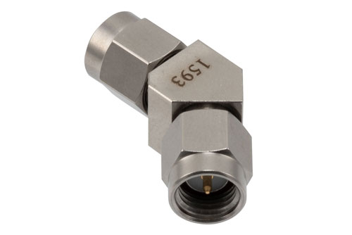 RF Adapter, 45 Degree Angle SMA plug to SMA plug 27GHz VSWR1.15