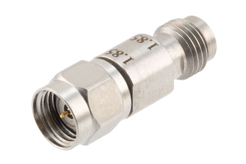 1.85mm Male to 1.85mm Female Adapter, Stainless Steel, Engineering Grade