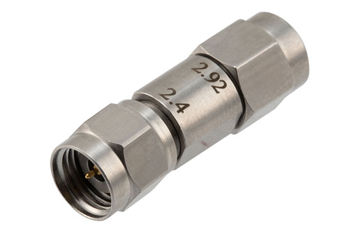 2.92mm Male to 2.4mm Male Adapter, Stainless Steel, Engineering Grade