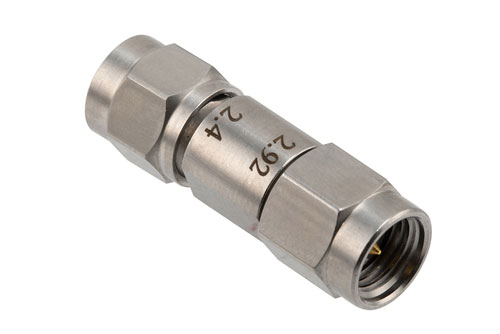 2.92mm Male to 2.4mm Male Adapter, Stainless Steel, Engineering Grade
