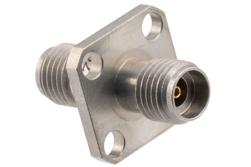 High Temperature Adapter 4 Hole Flange Mount 2.92mm Female to 2.92mm Female, 40GHz VSWR1.15, MIL ...