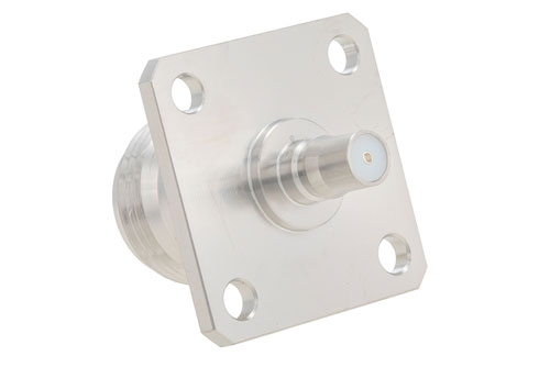 Low PIM 4 Hole Flange Mount N Female to QMA Female Adapter