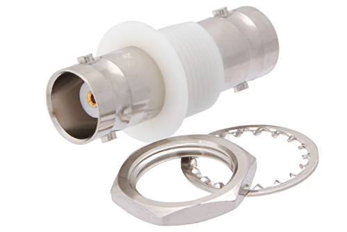 Bulkhead Mount Isolated Ground BNC Female to BNC Female Bulkhead Mount Adapter